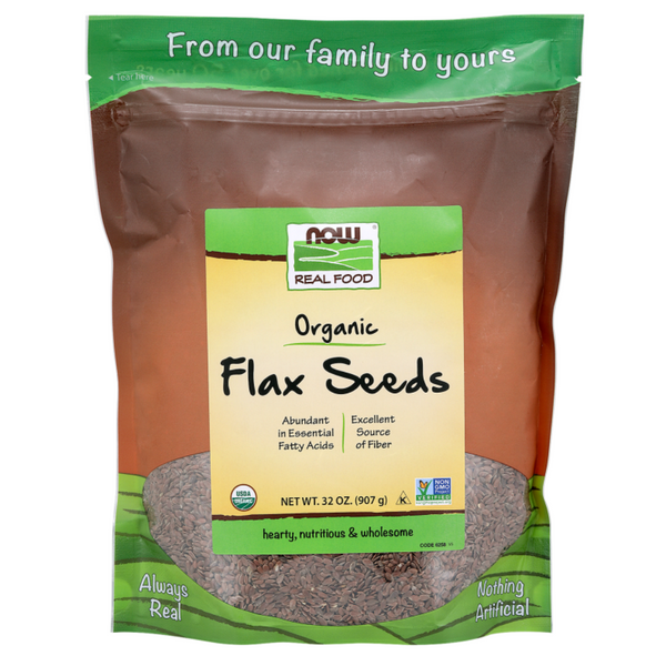 Now Organic Flax Seeds||32oz – Fitness Connection ltd